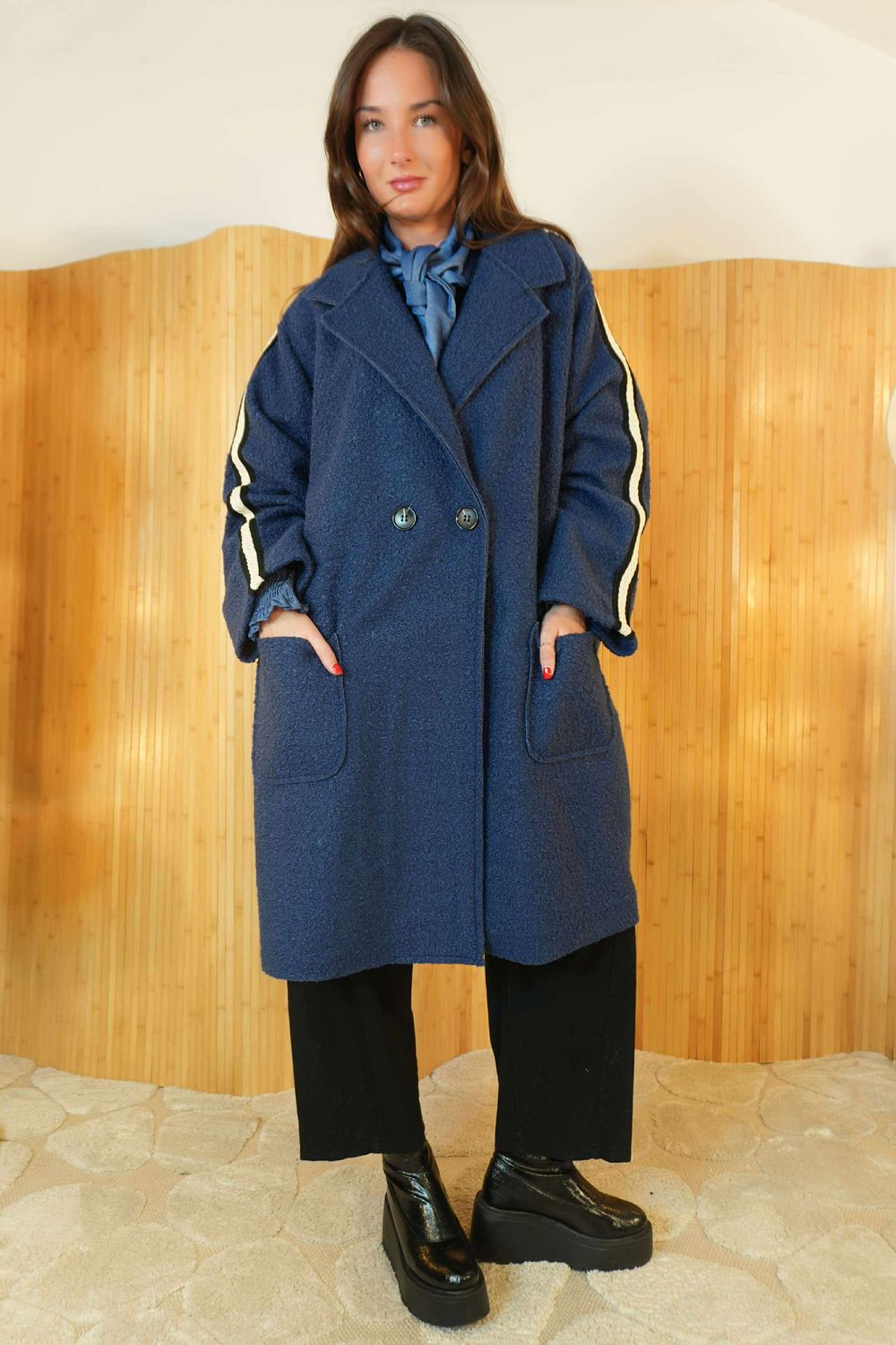 Garrison Boucle Coat Navy /15=