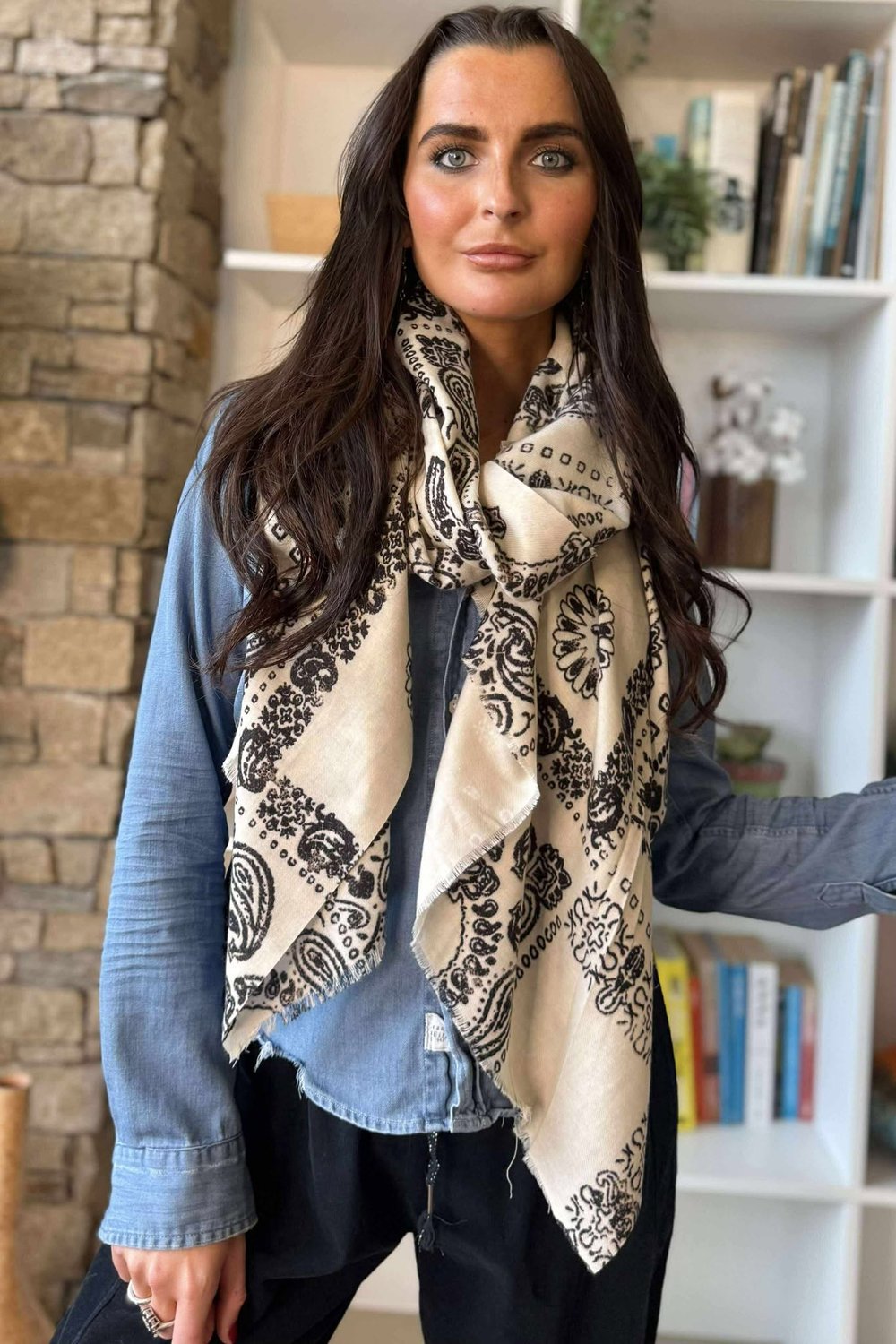 Lucky Bandana Scarf Stone