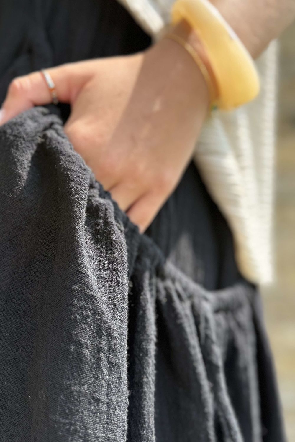 Rustic Nature Pure Cotton Swagger Skirt Black /20