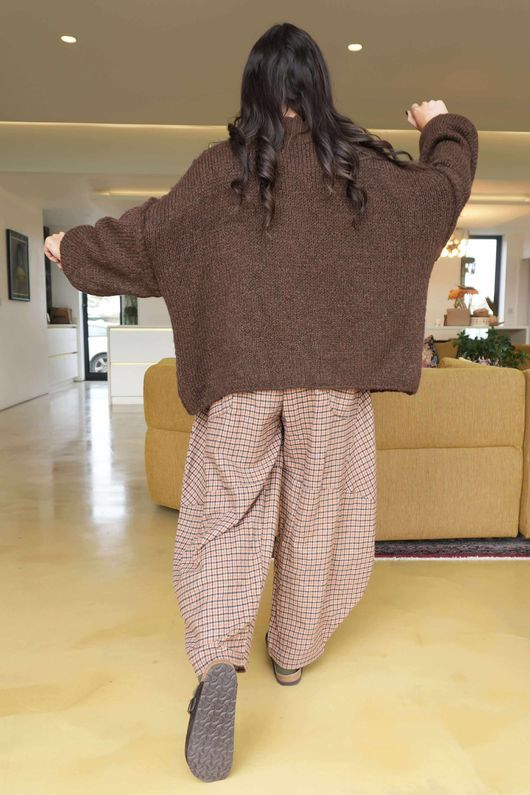 Big Softie Funnel Grunge Knit Chocolate /1=