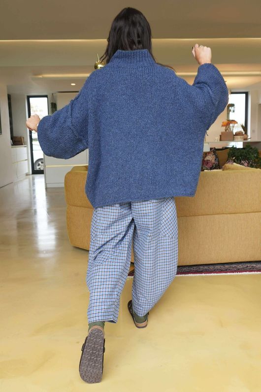 Big Softie Funnel Grunge Knit Denim /7=