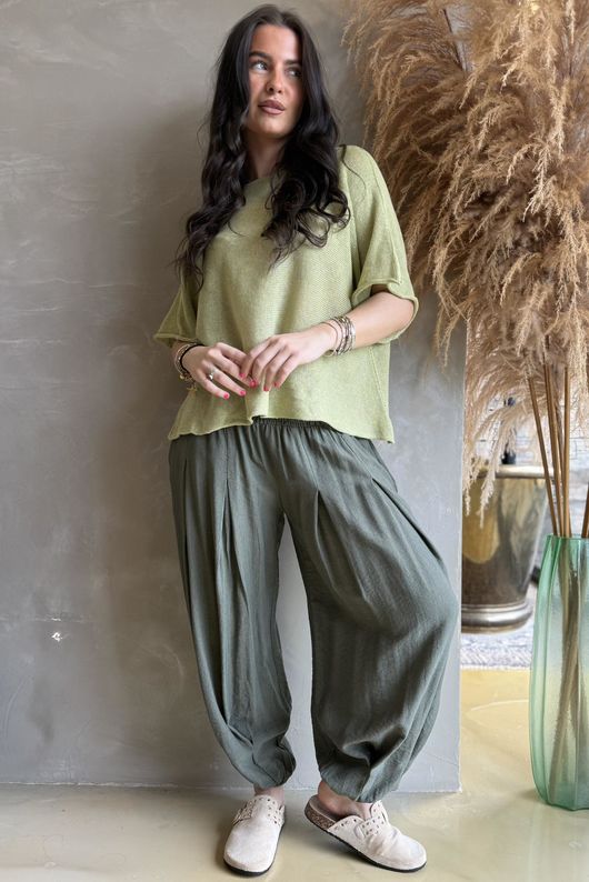 Conrad Box Cotton Knit Soft Olive