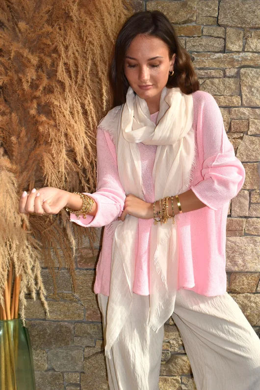 Conrad Slouch Cotton Knit Sugar Candy