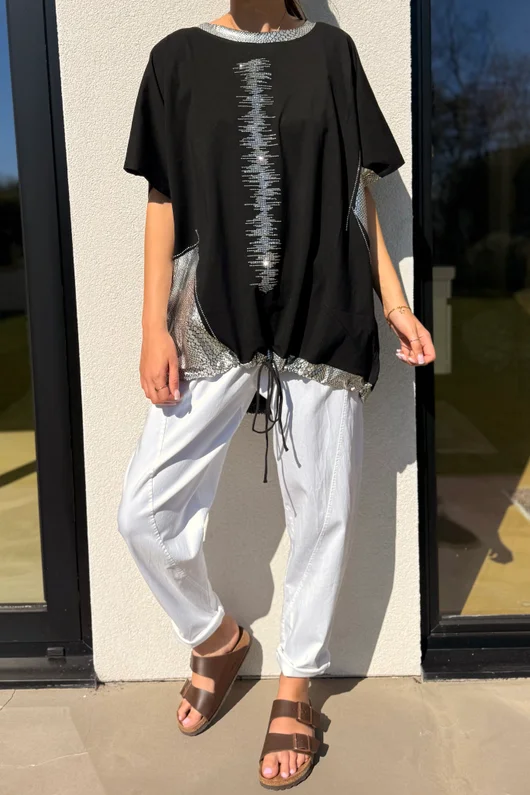 Laundry B Serpent Pull Tie Tee Black