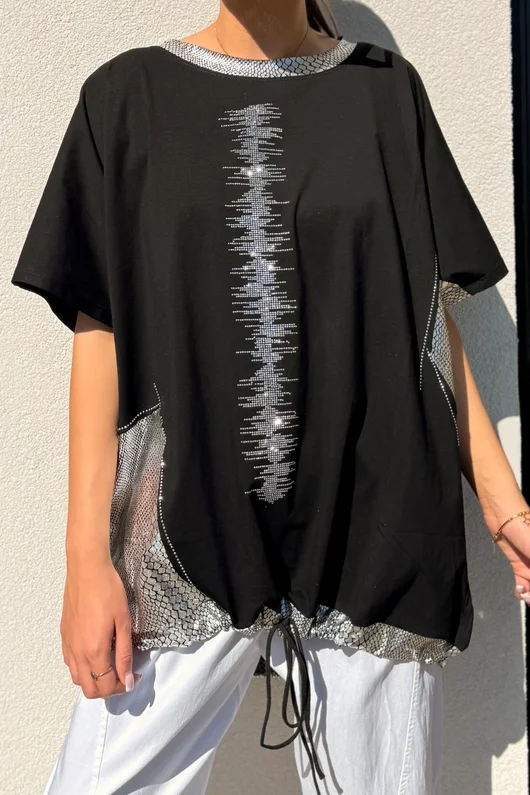 Laundry B Serpent Pull Tie Tee Black