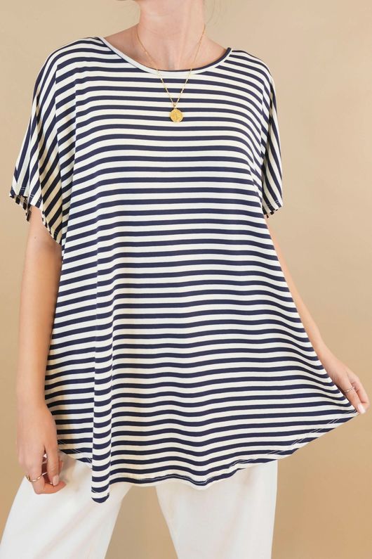 Made in Italy Perfect Breton Tee Navy