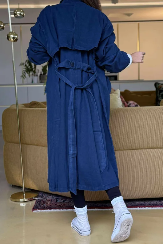 Mercer Soft Twill Trench Navy /7